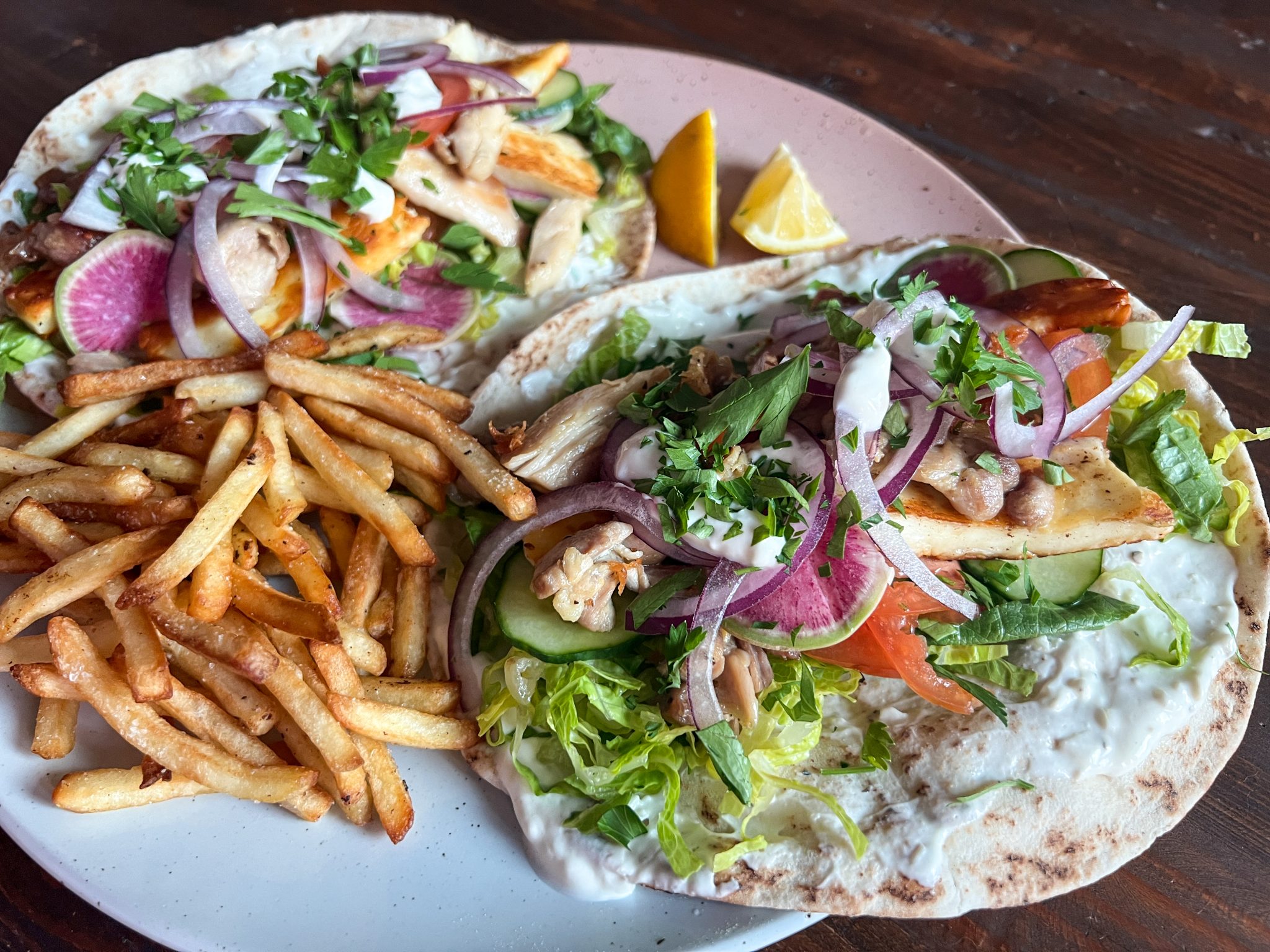 Seared Halloumi and Chicken Pita Recipe