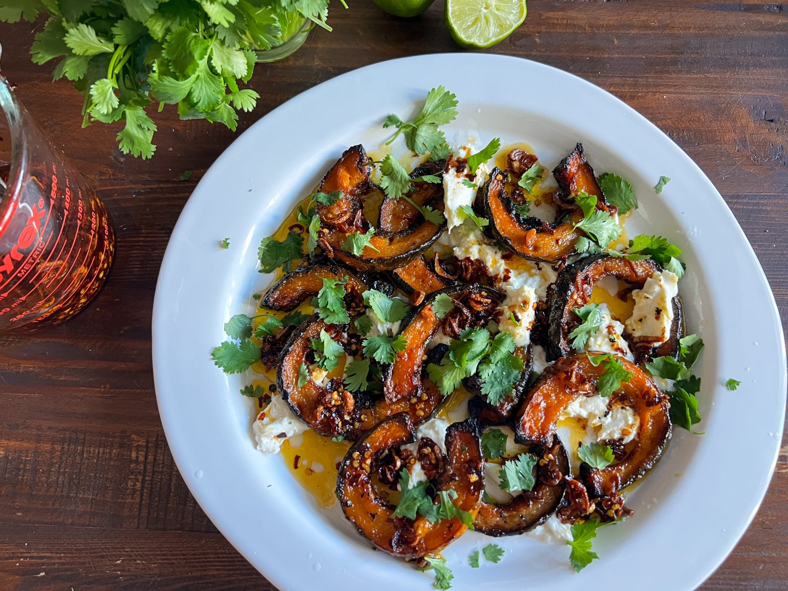 Miso-Maple Glazed Squash with Burrata & Chili Crisp Recipe