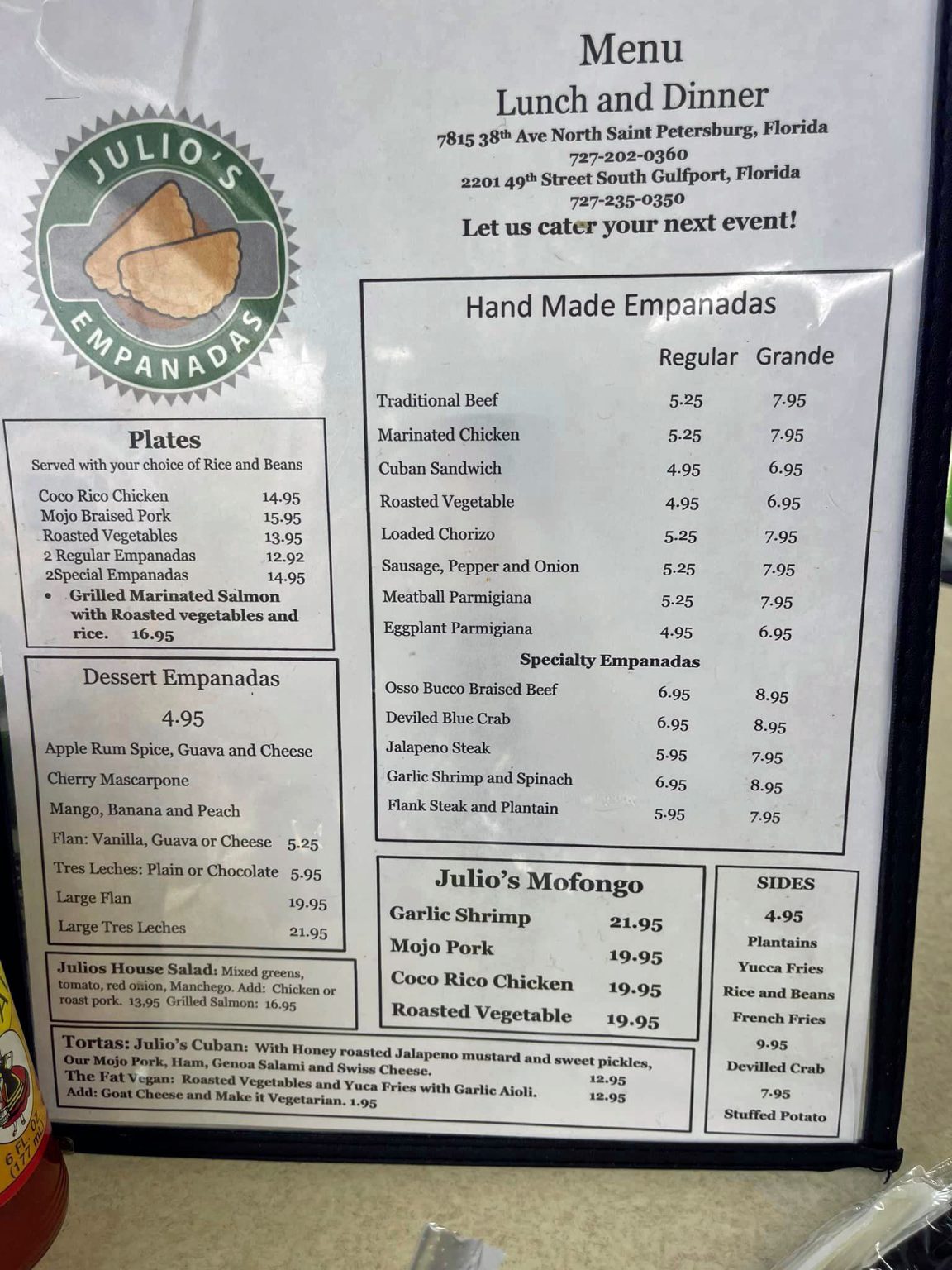 Julio's Empanadas Restaurant Review January 2024 St. Petersburg FL