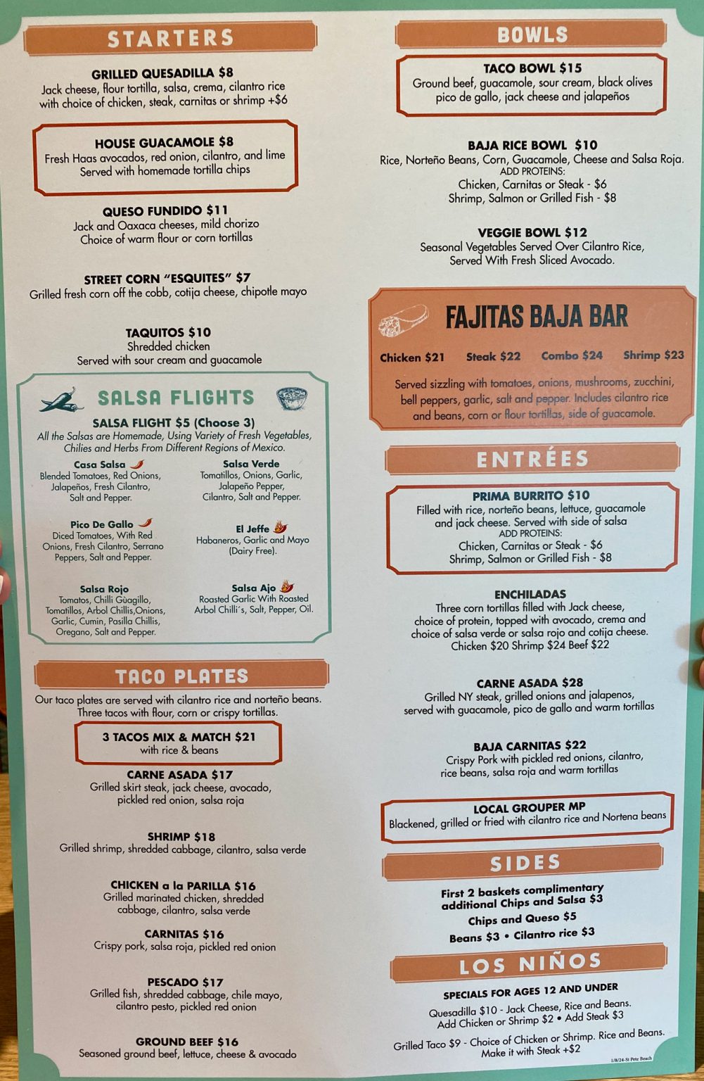 Prima Cantina St. Pete Beach Restaurant Review February 2024