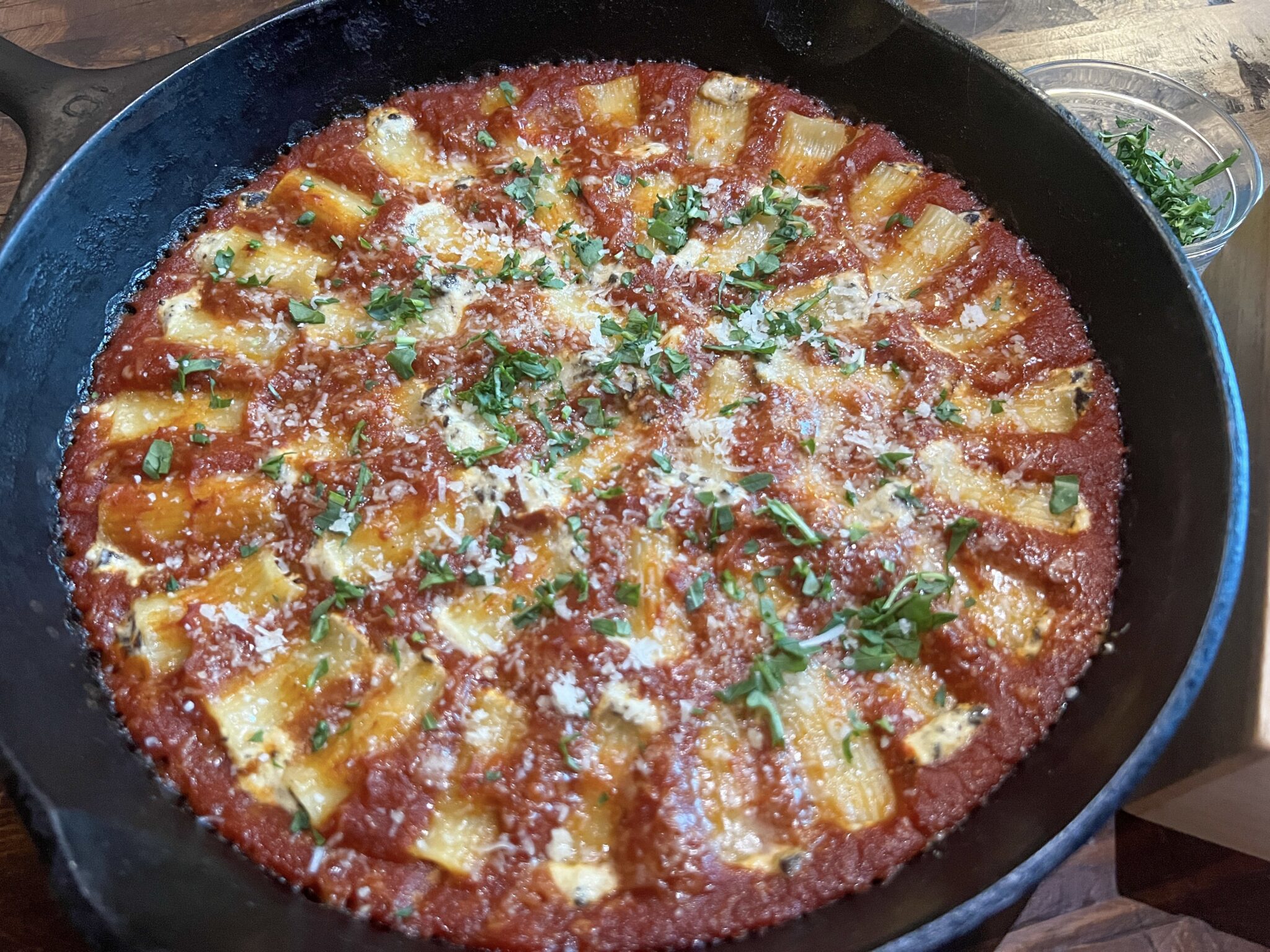 Ricotta & Mushroom Stuffed Rigatoni Recipe