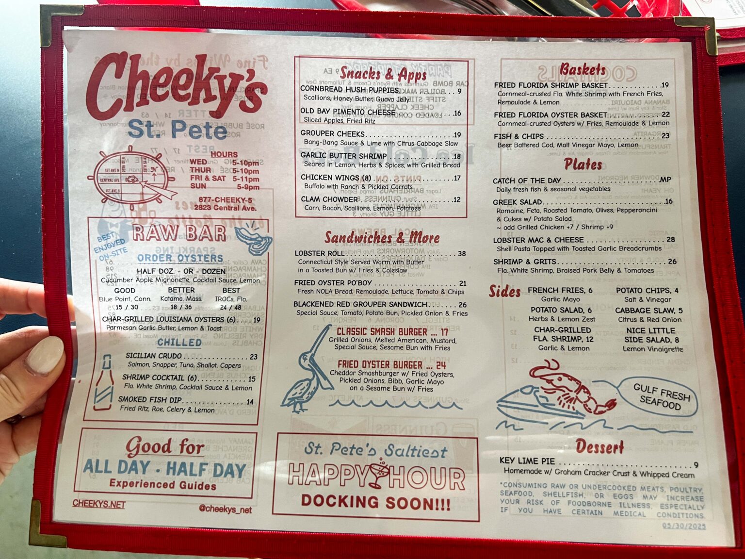 Cheeky's Raw Bar St Petersburg FL Review April 2025